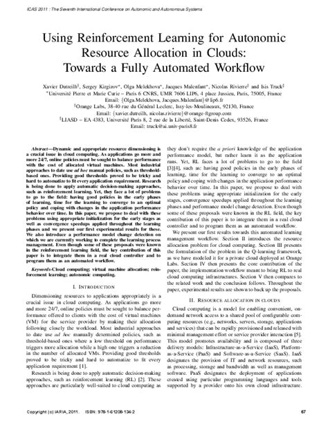 Pdf Using Reinforcement Learning For Autonomic Resource Allocation In Clouds Towards A Fully