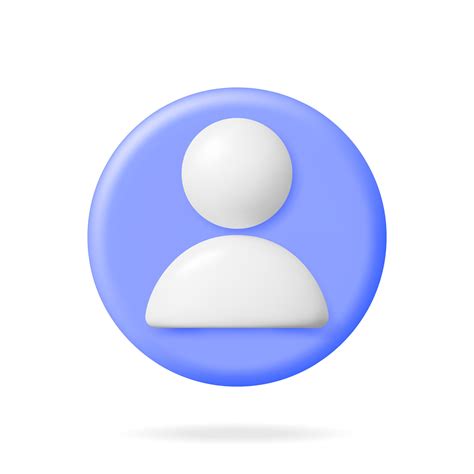 3d Simple User Icon Isolated Render Profile Photo Symbol Ui Avatar Sign Person Or People Gui