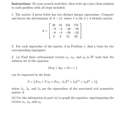 Solved Instructions Do Your Scratch Work First Then Write