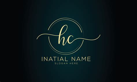 Hc Initial Handwriting Signature Logo Design 26287711 Vector Art At Vecteezy