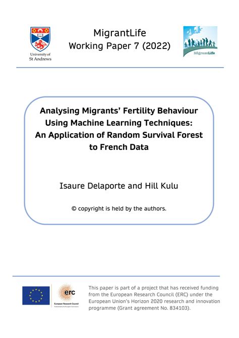 Pdf Analysing Migrants Fertility Behaviour Using Machine Learning