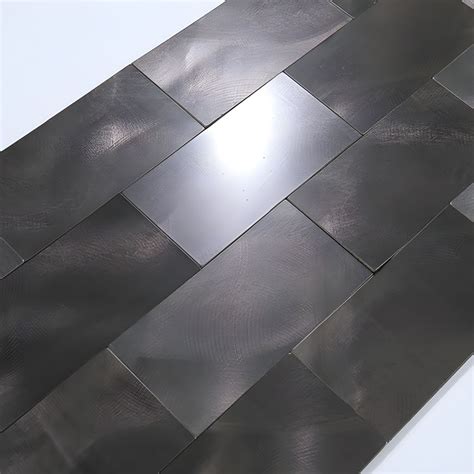 Modern Backsplash Tile Stainless Steel Peel And Stick Rectangular