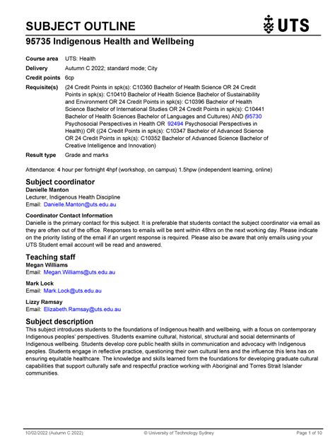 95735 Ihw Subject Outline 2022 Autumn Subject Outline 95735 Indigenous Health And Wellbeing