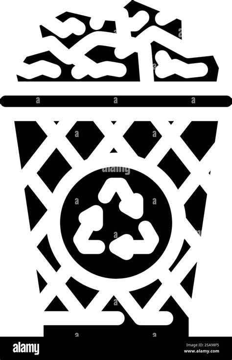 Glass Recycling Waste Sorting Glyph Icon Vector Glass Recycling Waste