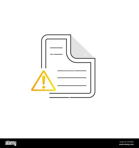 Document Warning Icon Exclamation Mark Warning Information Sign Symbol Template Stock Vector