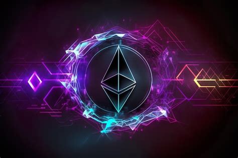 Premium Photo Cryptocurrency Ethereum On Neon Background Ethereum Blockchain Banner