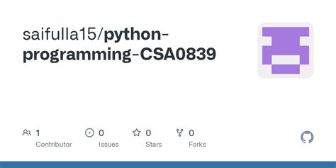 GitHub Saifulla Python Programming CSA