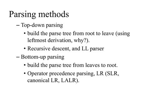 RECURSIVE DESCENT PARSING PPT