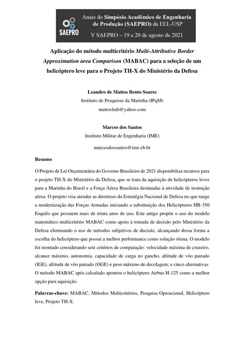 pdf aplicação do método multicritério multi attributive border