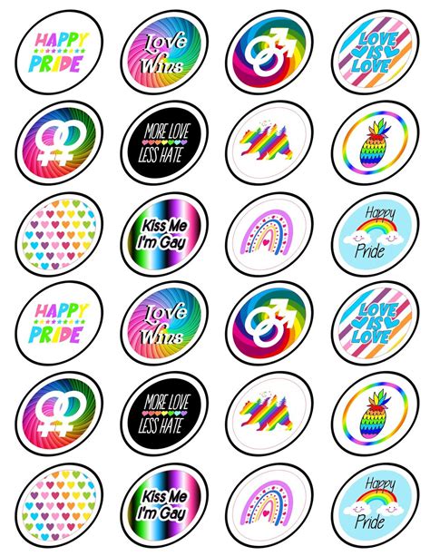 Pride Button Images Instant Download Round Button Collage Sheets Pride Buttons 1 25 And 2 25