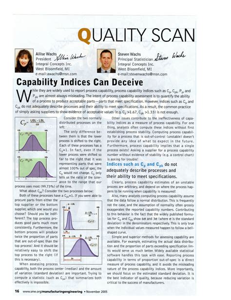 Pdf Process Capability Indices Common Misapplications