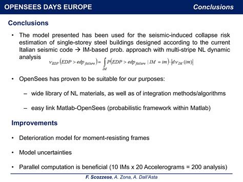 Development Of An Opensees Model For Collapse Risk Assessment Of