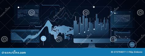 Web Design Illustration Data Analysis Dark Blue Palette