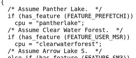 Intel Posts Gcc Compiler Patches For Clear Water Forest And Panther Lake Rintelcore