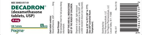 Decadron Package Insert Prescribing Information