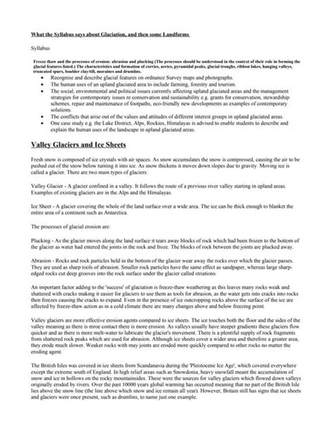 Erosional And Depositional Glacial Landforms Pptx Geography Science