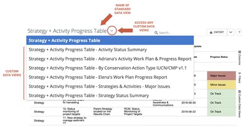 Data Views Analyze And Export Data In Tables Miradi Help Center