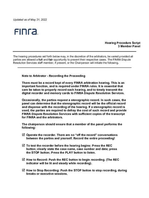 Fillable Online Hearing Script 3 Arb Hearing Script 3 Arb Fax Email