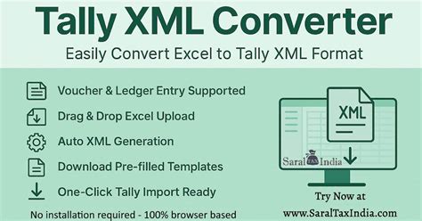 Excel To Tally Converter Saral Tax India सरल टैक्स इंडिया