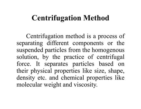 Biomedical Instrumentation Ii What Is Centrifugation Basic Principle Of Centrifugation