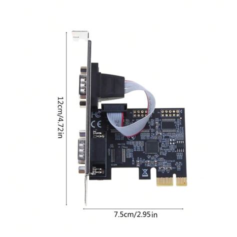 2 Port Low Profile Native Rs232 Pci For Express Serial Adapter Card With 16550 Uart Pcie Rs232