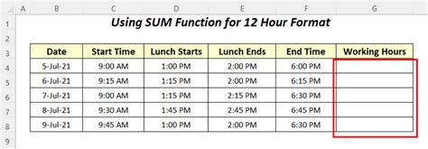 How To Calculate Hours Worked Minus Lunch Using Excel Formulas 4 Methods