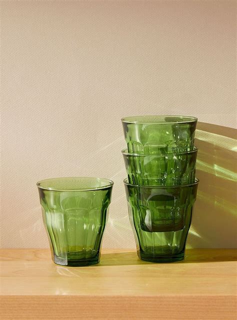 Picardie Small Green Glasses Set Of 4 In 2024 Green Dinnerware