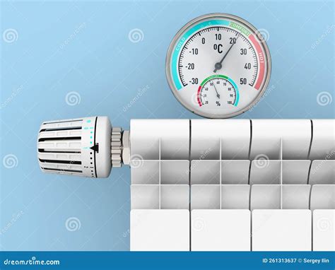 Heater Thermostat And Thermometer On White Background Isolated 3d Illustration Royalty Free