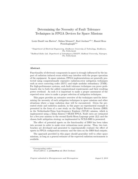 Pdf Determining The Necessity Of Fault Tolerance Techniques In Fpga Devices For Space Missions