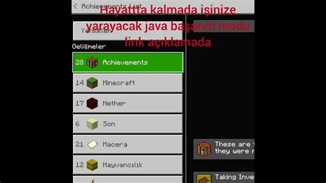 Minecraft Pe Java Başarımları Modu Shorts Youtube