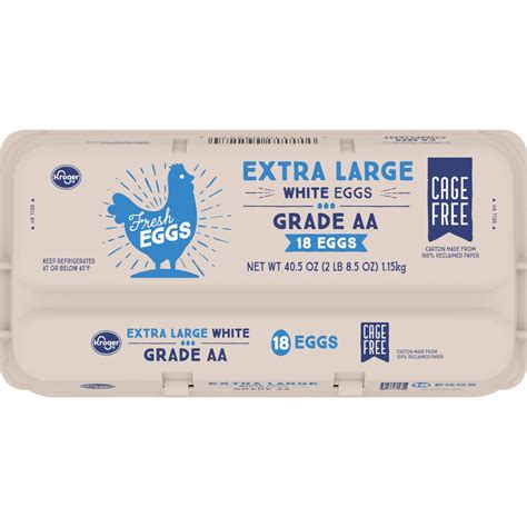 Kroger® Cage Free Extra Large Grade Aa White Eggs 18 Ct Kroger
