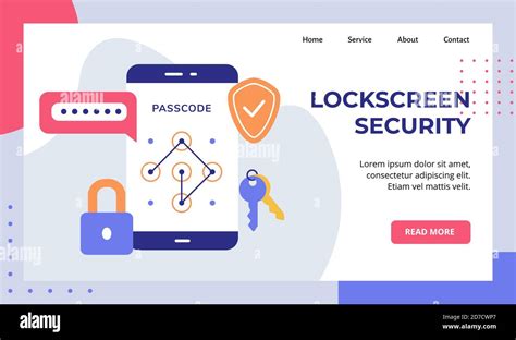 Lock Screen Security Password Passcode Padlock Key On Smartphone Screen