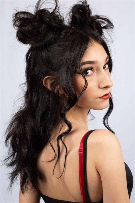 49 Cute And Sweet Space Bun Hair Ideas Styleoholic