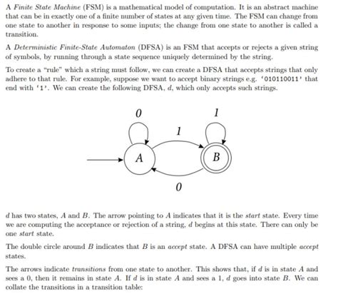 Solved A Finite State Machine Fsm Is A Mathematical Model
