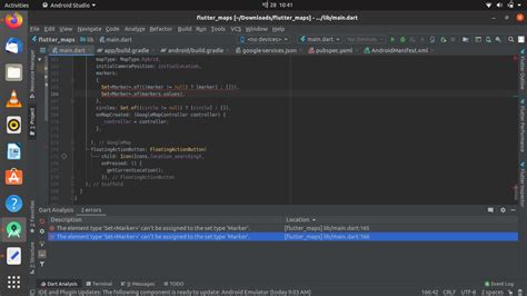 Flutter Error The Element Type Set Cant Be Assigned To The Set Type Marker Stack Overflow