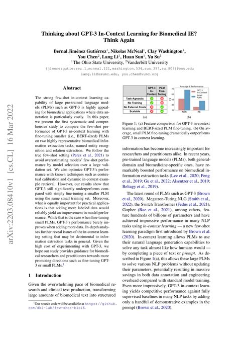PDF Thinking About GPT 3 In Context Learning For Biomedical IE Think Again
