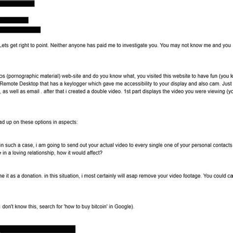 An Example Of Sextortion Email Malwarebytes 2020 Download Scientific Diagram