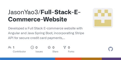GitHub JasonYao Full Stack E Commerce Website Developed A Full Stack E Commerce Website With