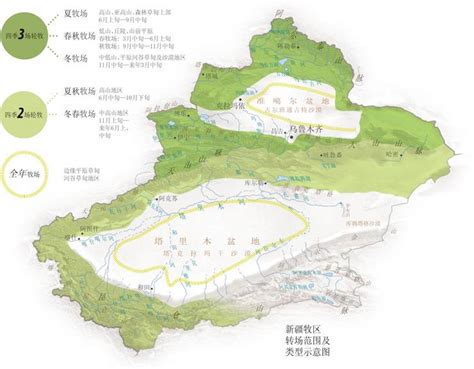天山山脉详细地图 天山地理位置 天山走向 大山谷图库