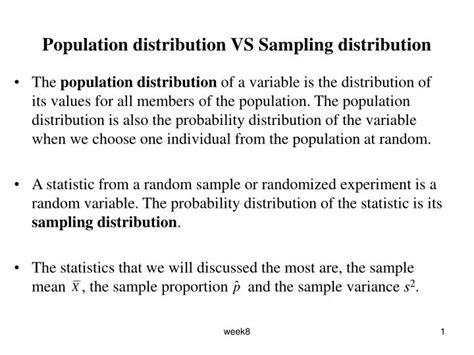 Ppt Population Distribution Vs Sampling Distribution Powerpoint Presentation Id 4168722