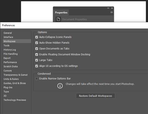 Solved Reset Default Workspaces Adobe Community 10375564
