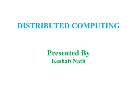 Distributed Systems Ppt