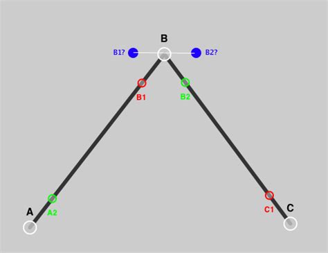 Bezier Curve Finding Two Bézier Control Points Given Three Points