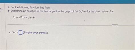 solved a for the following function find f′ a b
