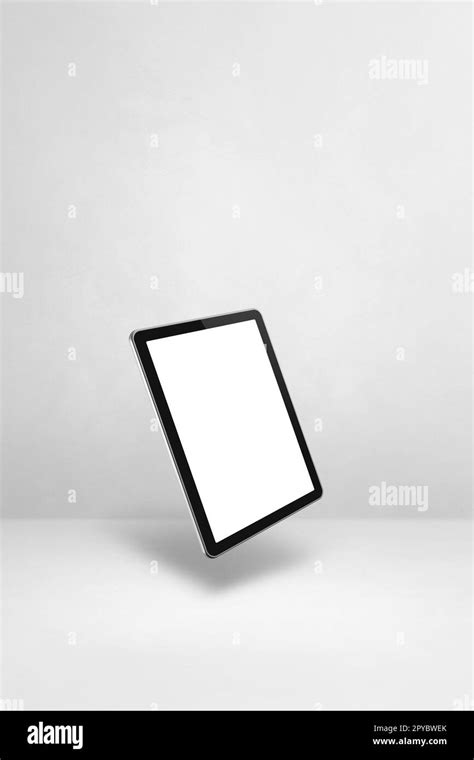 Floating Tablet Pc Computer Isolated On White Vertical Background