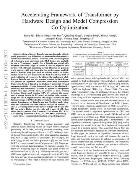 Accelerating Framework Of Transformer By Hardware Design And Model