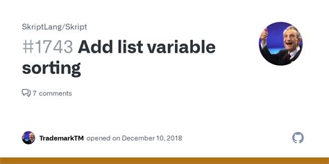 Add List Variable Sorting · Issue 1743 · Skriptlangskript · Github