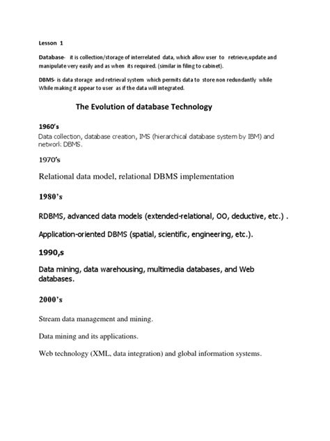 Lesson 1 Database Pdf Software Prototyping Databases