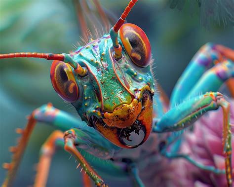 아름다운 곤충의 클로즈업 배경은 선명한 색상으로