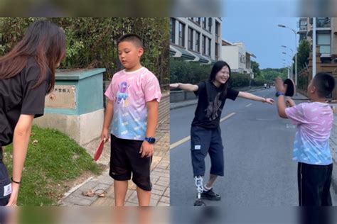 天真无邪！小朋友尾随假肢女孩半小时，只为确认她是不是会变身 假肢 女孩 小时
